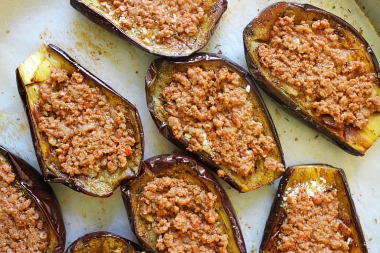 GREEK STUFFED EGGPLANT - PAPOUTSAKIA - 30 days of Greek food
