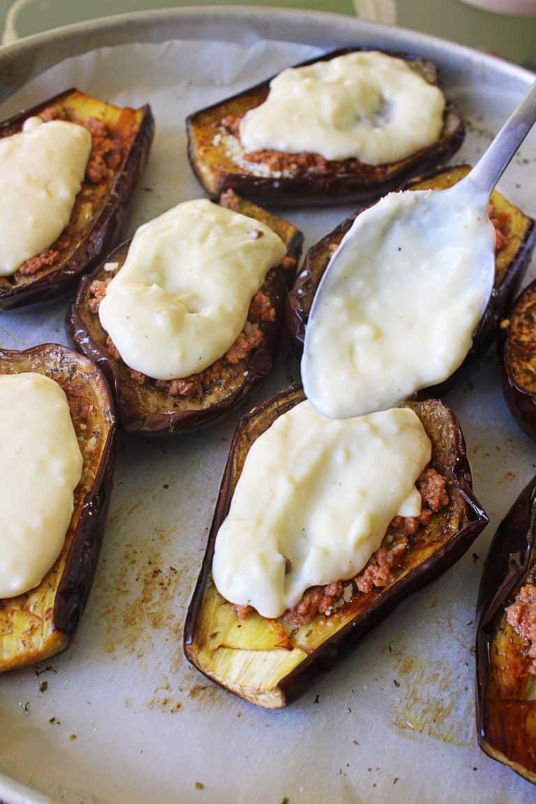 GREEK STUFFED EGGPLANT - PAPOUTSAKIA - 30 days of Greek food