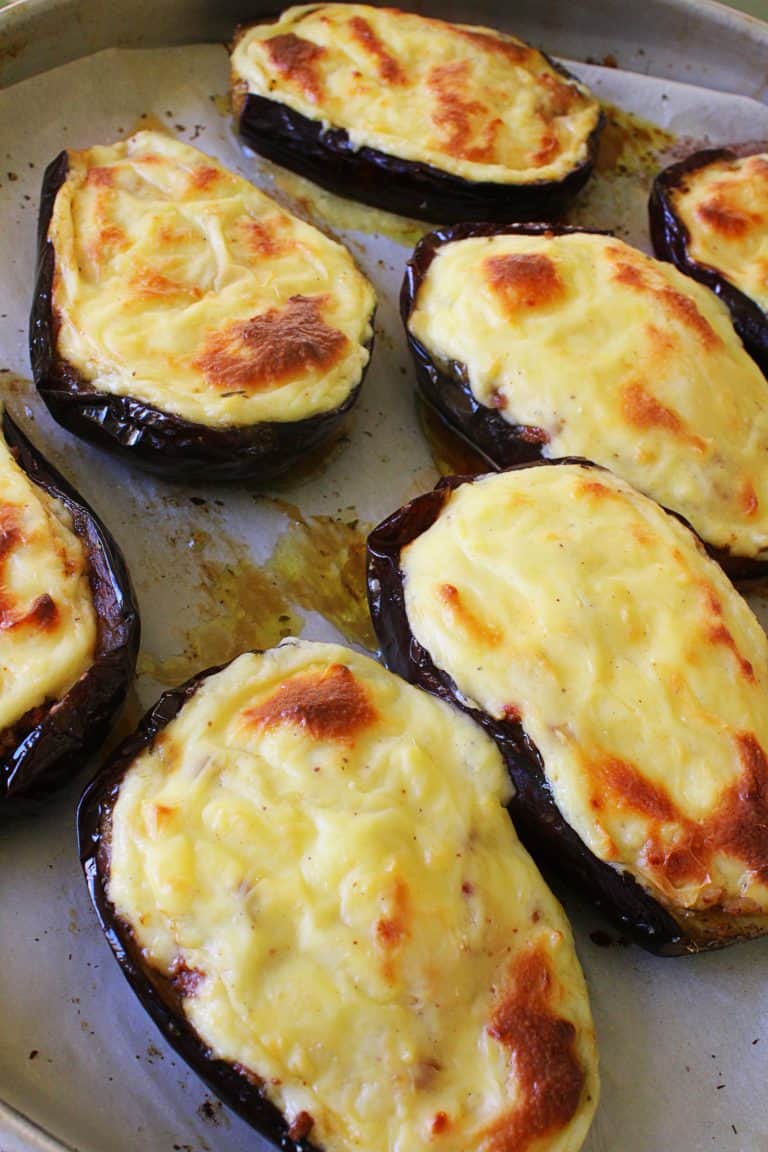 GREEK STUFFED EGGPLANT - PAPOUTSAKIA - 30 days of Greek food
