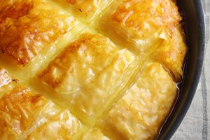 GREEK CUSTARD PIE - GALAKTOBOUREKO - 30 days of Greek food