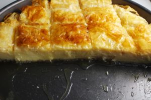 GREEK CUSTARD PIE - GALAKTOBOUREKO - 30 days of Greek food