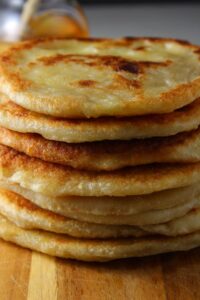 CRETAN STYLE HONEY PANCAKES STUFFED WITH CHEESE - 30 days of Greek food