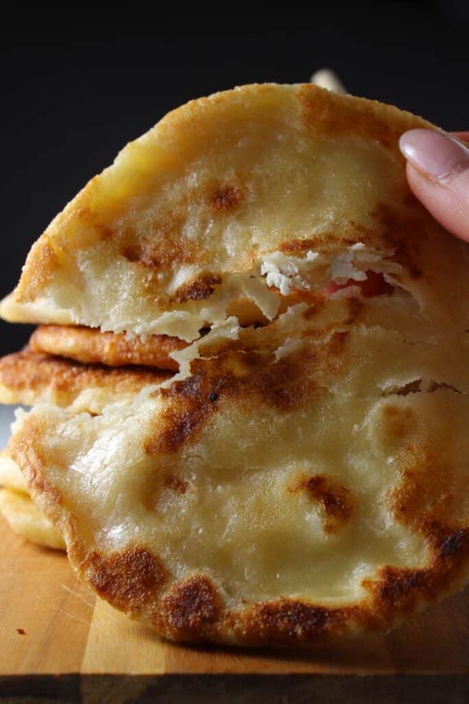 CRETAN HONEY PANCAKES STUFFED WITH CHEESE - 30 days of Greek food