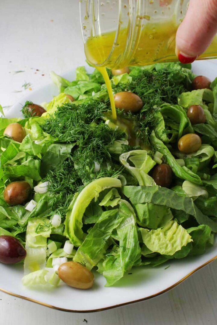 GREEK LETTUCE SALAD - MAROULOSALATA - 30 days of Greek food