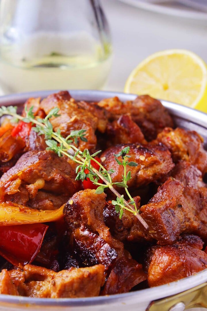 GREEK PORK CHUNKS – TIGANIA - 30 days of Greek food