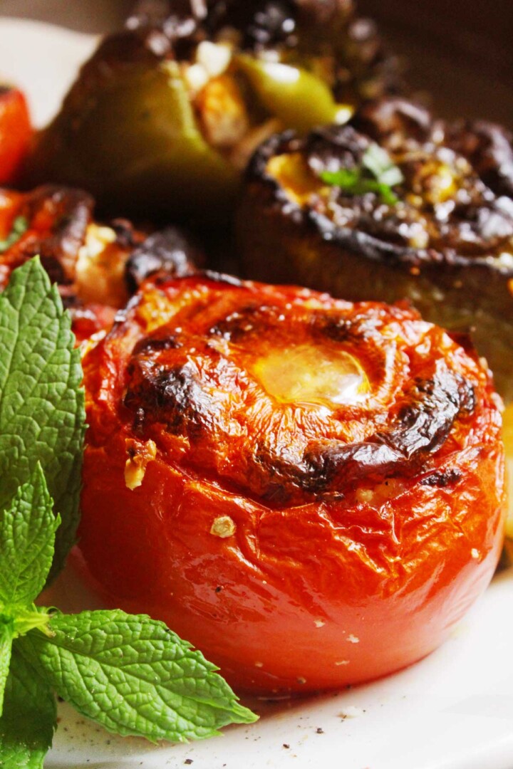STUFFED VEGETABLES WITH RICE - GEMISTA RECIPE - 30 days of Greek food