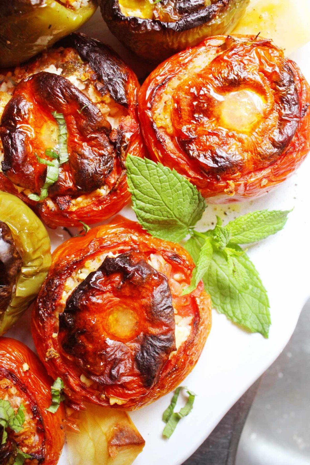 STUFFED VEGETABLES WITH RICE - GEMISTA RECIPE - 30 days of Greek food