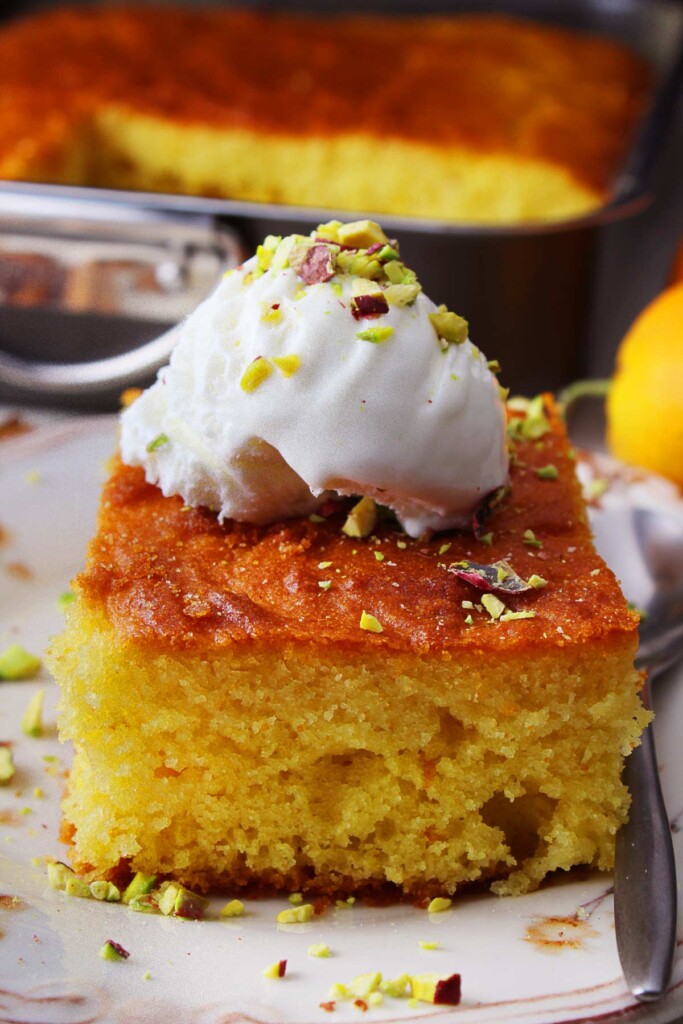 GREEK SEMOLINA CAKE - REVANI - 30 days of Greek food